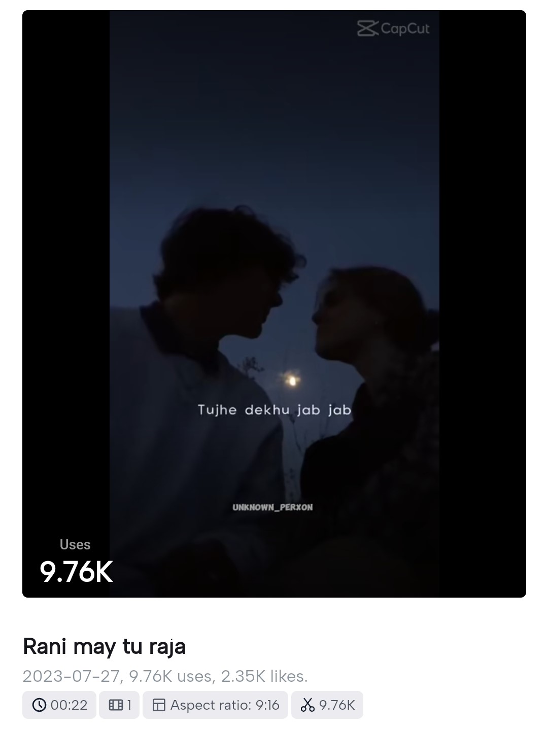 Rani Tu Mein Raja CapCut Template Link 2024 (100% Working Link)