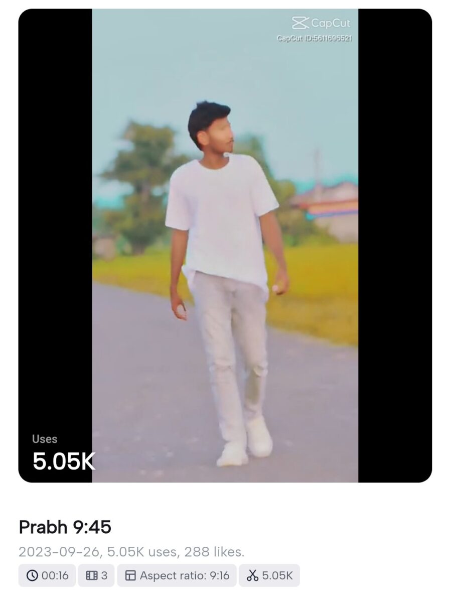 Prabh Singh 9.45 CapCut Template Link [2024] All Working Links